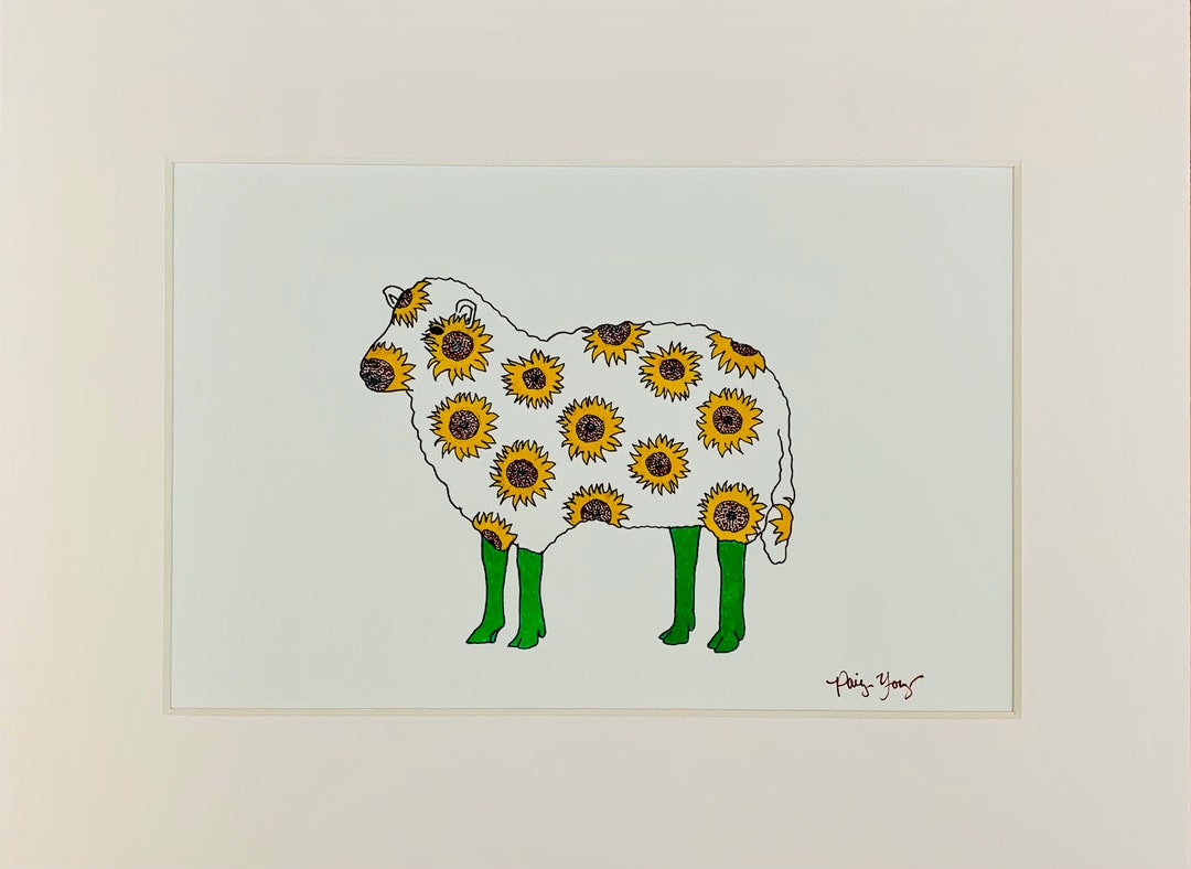 Sheep Print From Original Pen and Ink Illustration, Lamb Drawing, Farm ...