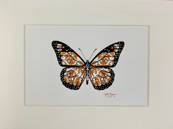 Monarch Butterfly Print From Original Pen and Ink - Etsy
