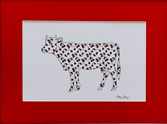 Cow Print From Original Pen and Ink Illustration Farm Life - Etsy