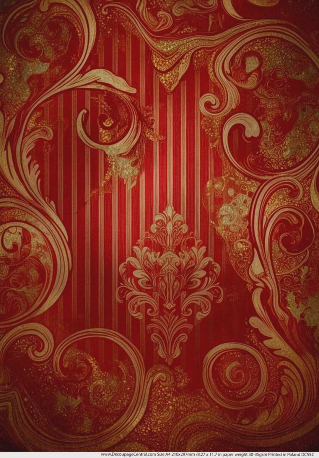 A4 Red and Gold Filigree Background - Etsy
