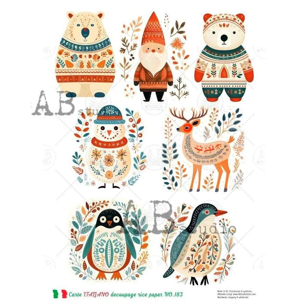 A4 Christmas Nordic Images X 7 - Etsy