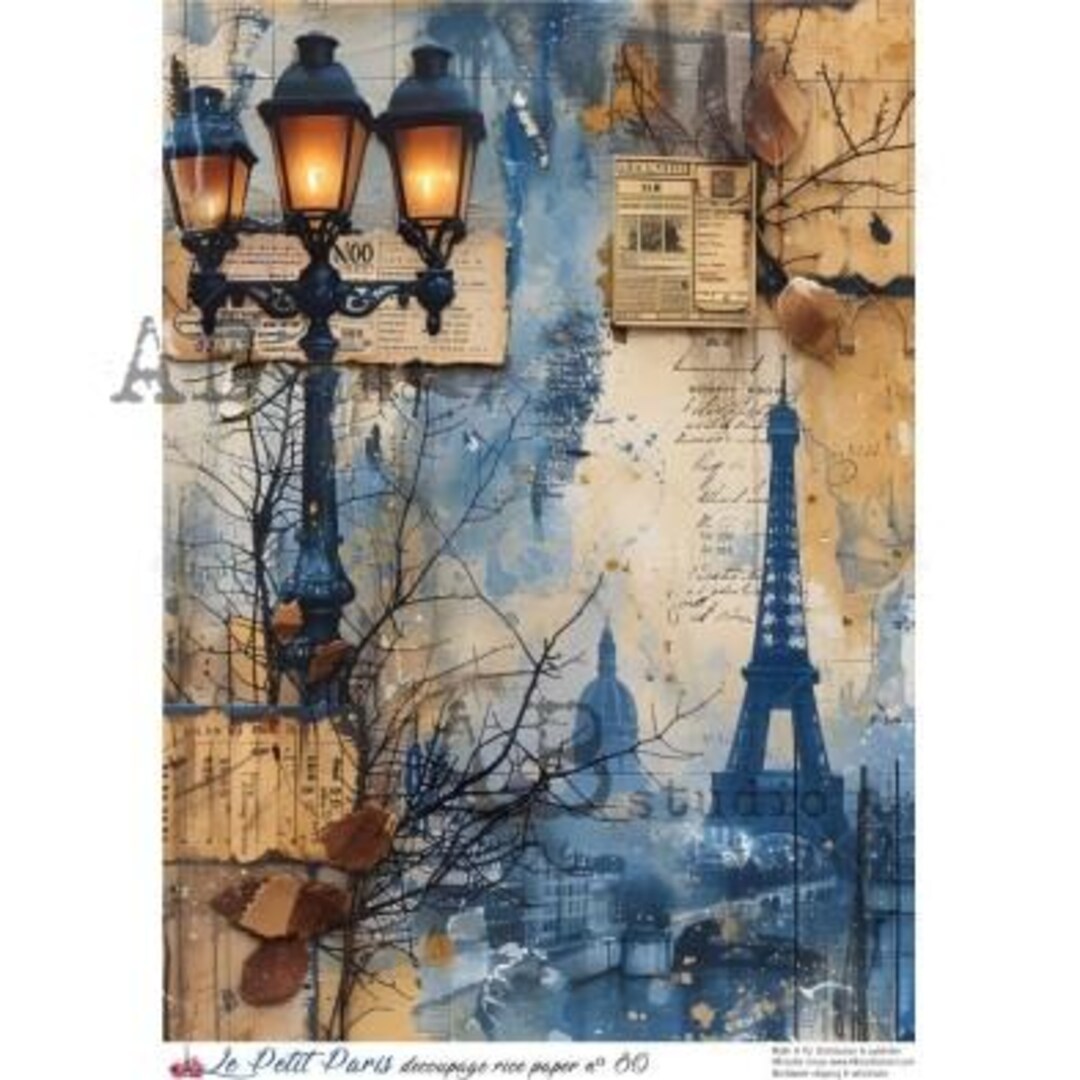 A4 ABDF 0080 Le Petit Paris Lamppost Background - Etsy