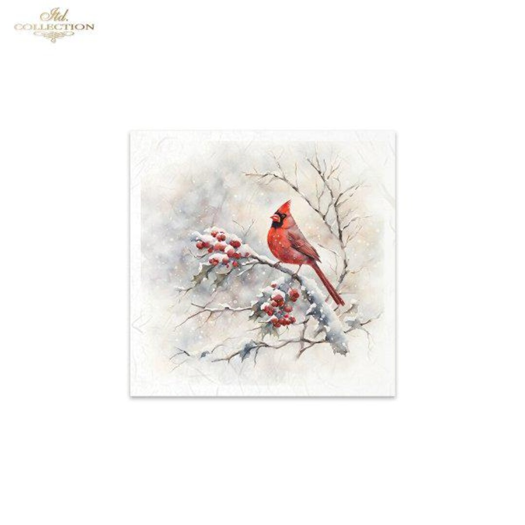 Cardinal Rice Paper Decoupage Set: Christmas Ornaments and Cardmaking ...