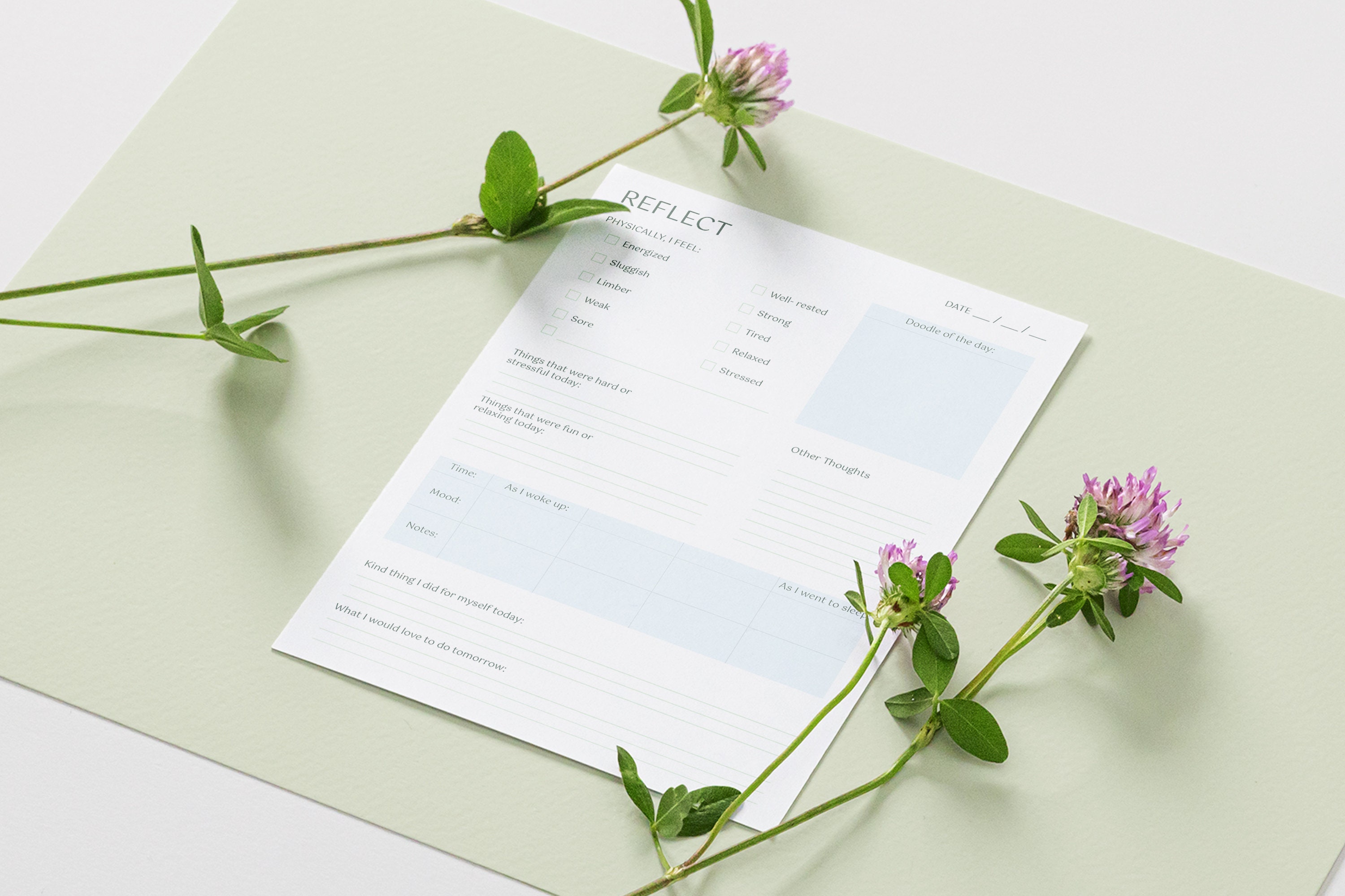 A4 Self Care Check in Journal/self Care/daily/exercise/record/reflect ...