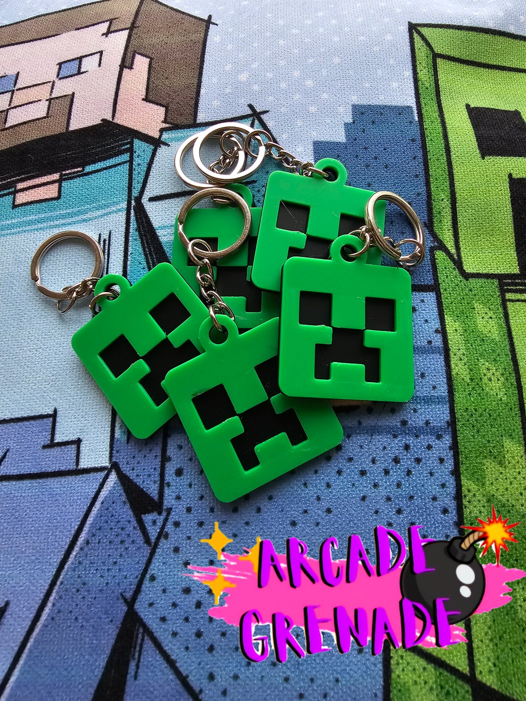 Minecraft Creeper Keyring – 3D Printed Party Favour/favor or Gift - Etsy