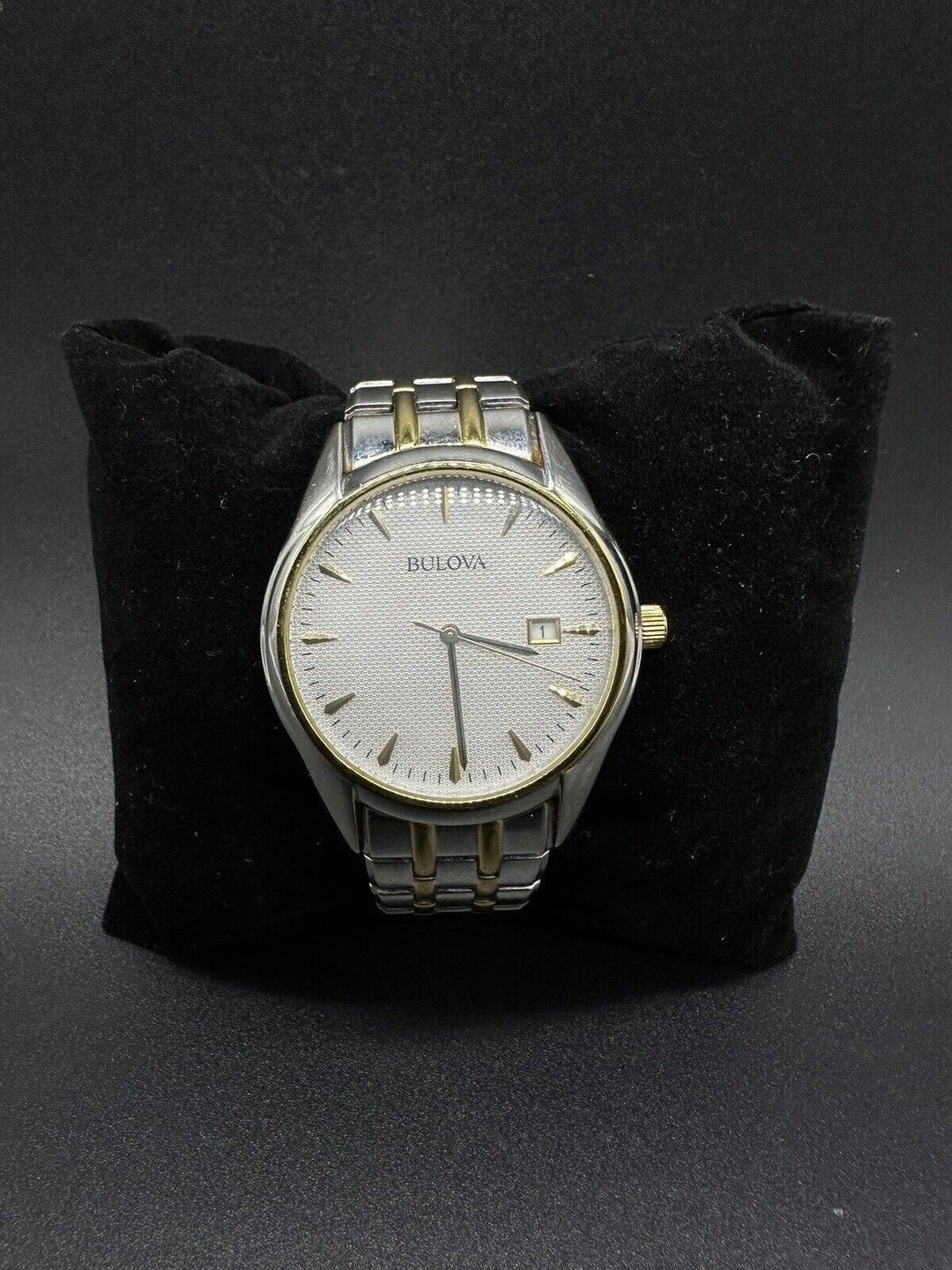 Bulova Two Tone Stainless Steel / Gold Plated Men's Dress Watch 98B134 ...