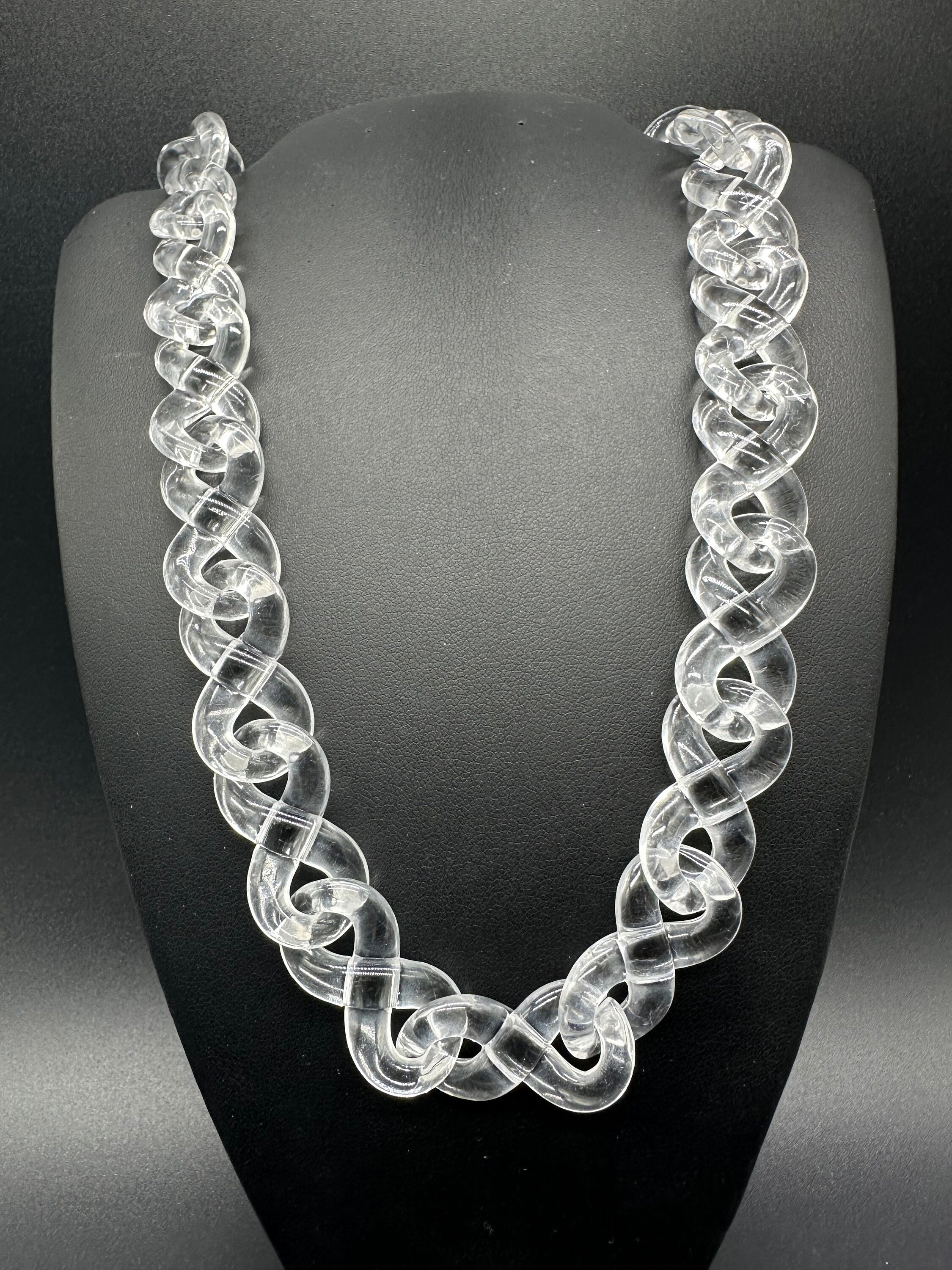Transparent Clear Miami Cuban Link Chain Necklace 20 - Etsy