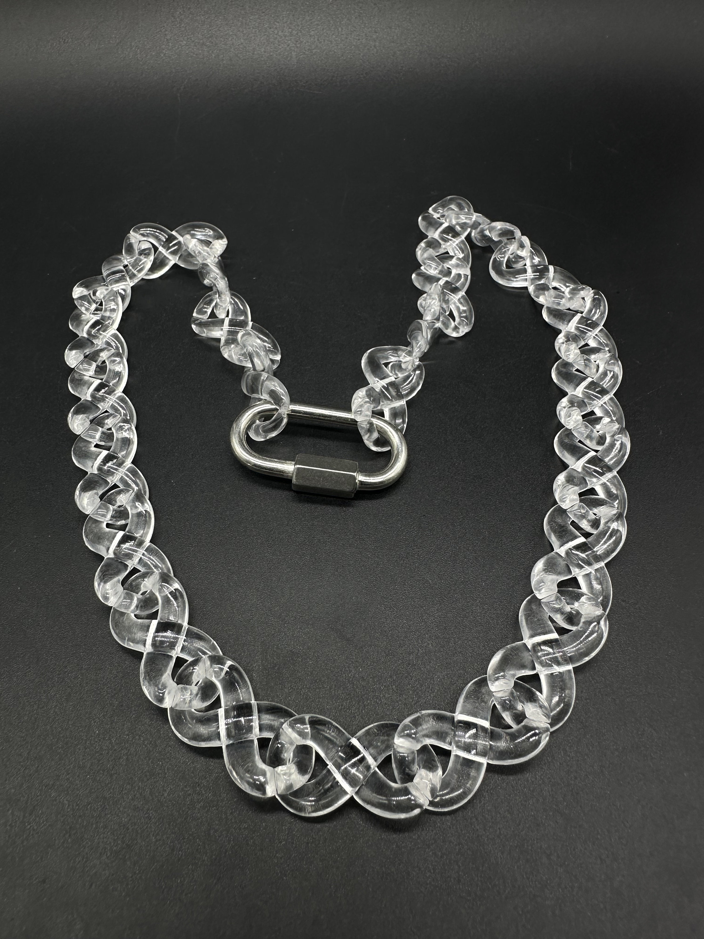 Transparent Clear Miami Cuban Link Chain Necklace 20 - Etsy