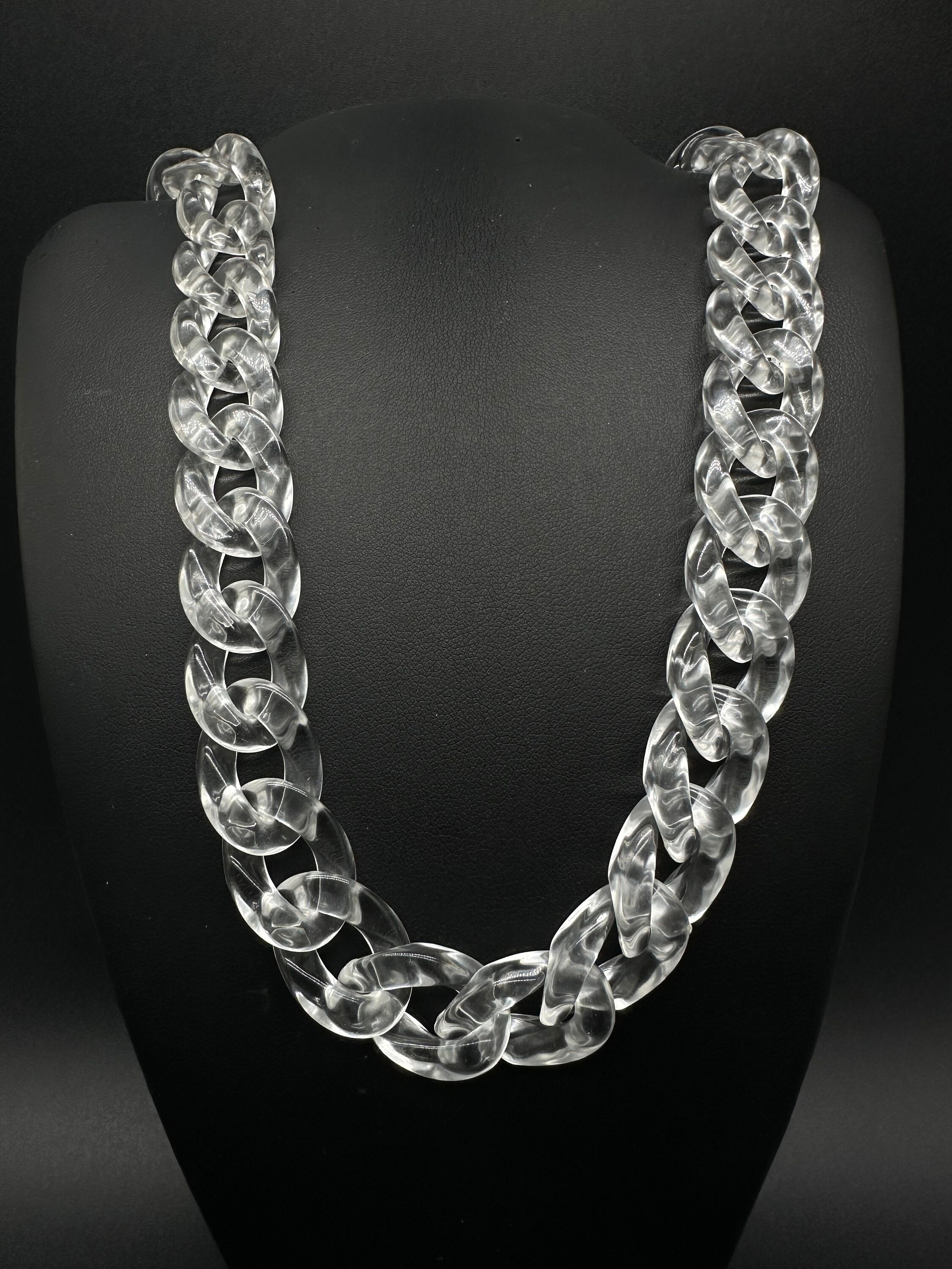 Transparent Clear Miami Cuban Link Chain Necklace 20 - Etsy