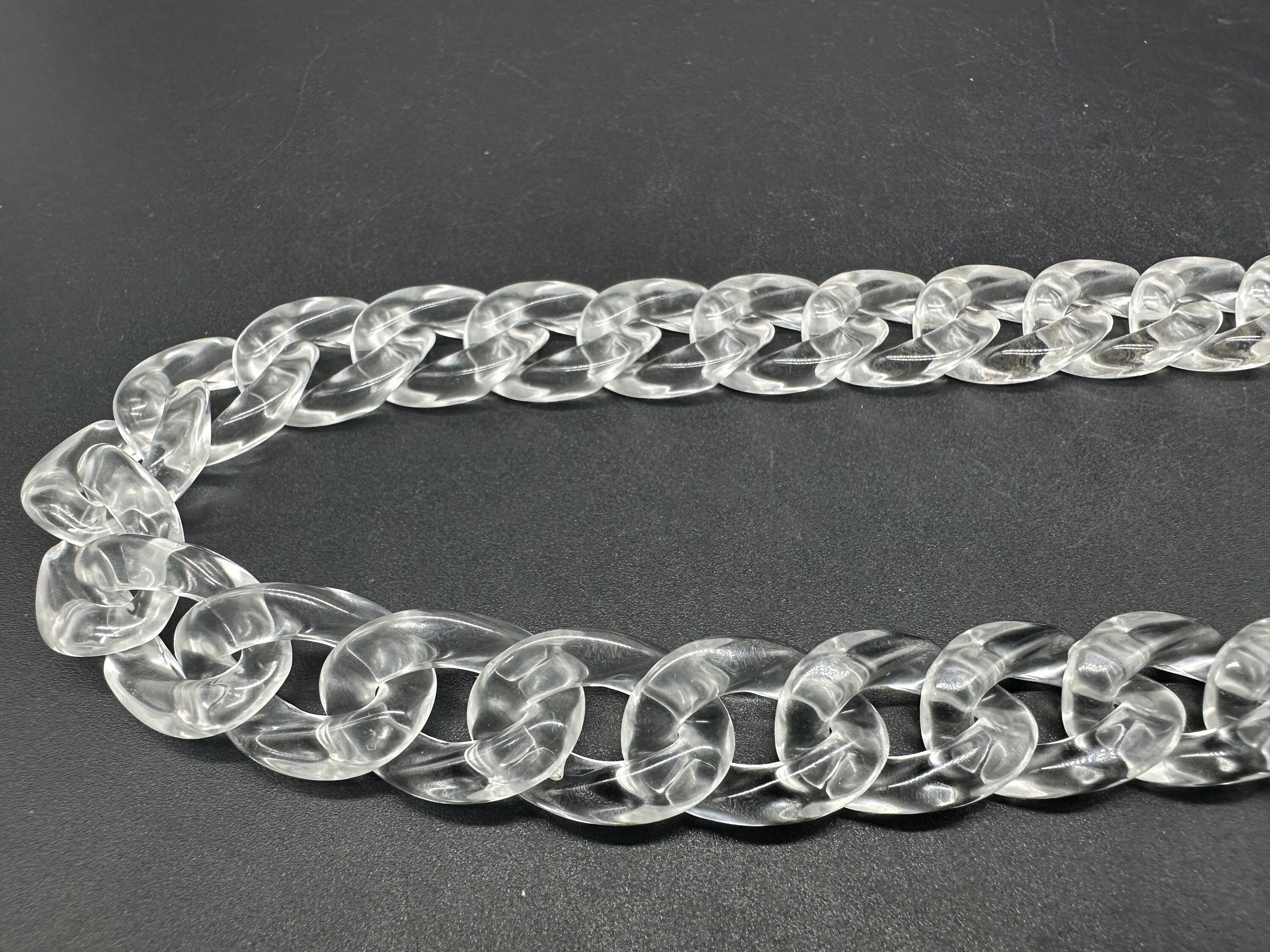 Transparent Clear Miami Cuban Link Chain Necklace 20 - Etsy