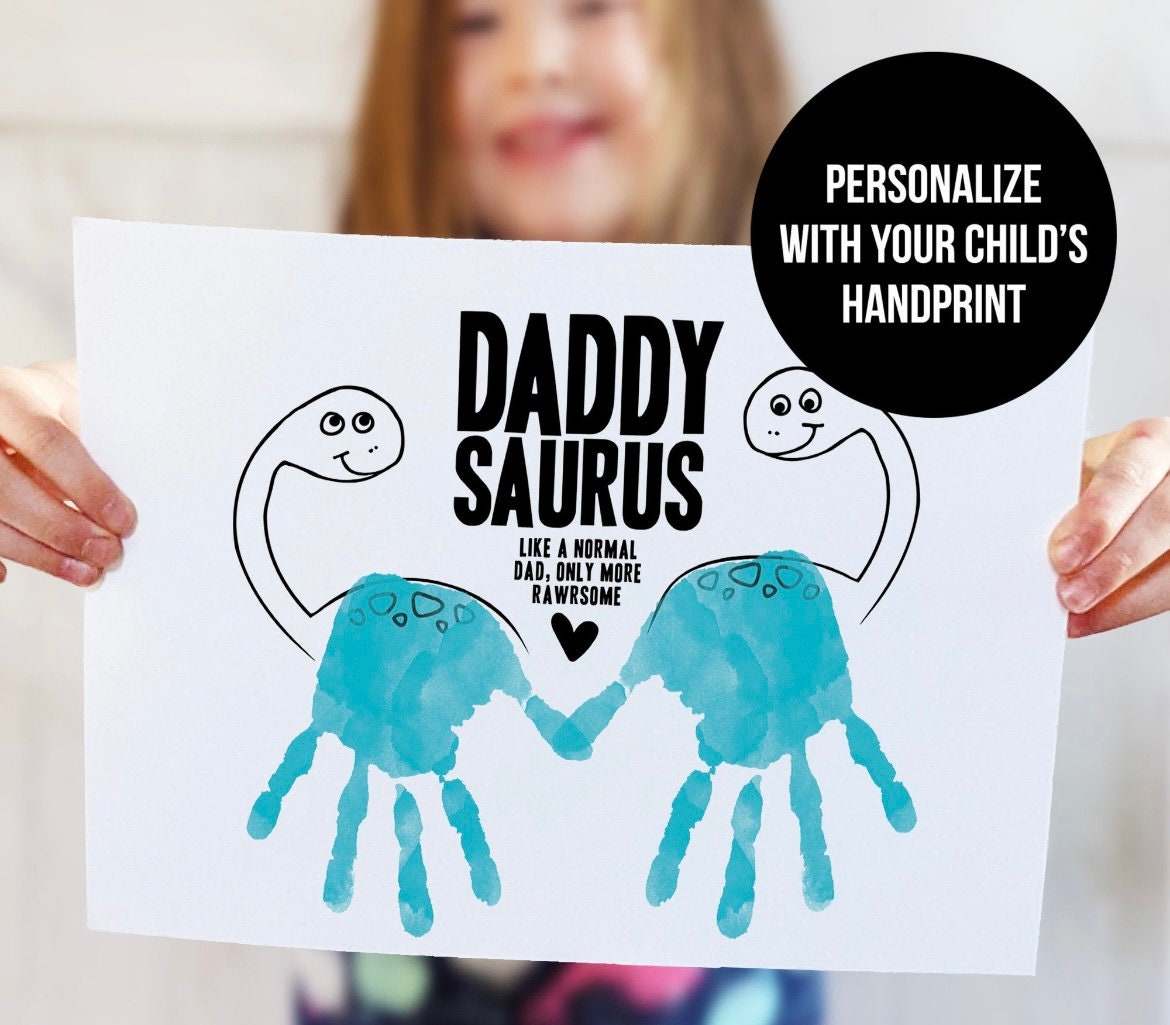 Dad's Birthday Double Handprint Card for Daddy From Kids, Sons, Twins ...