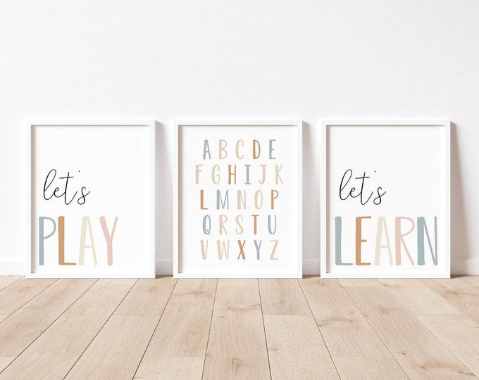 Playroom Wall Art Set, Playroom Poster, Playroom Decor, Daycare, Kids ...