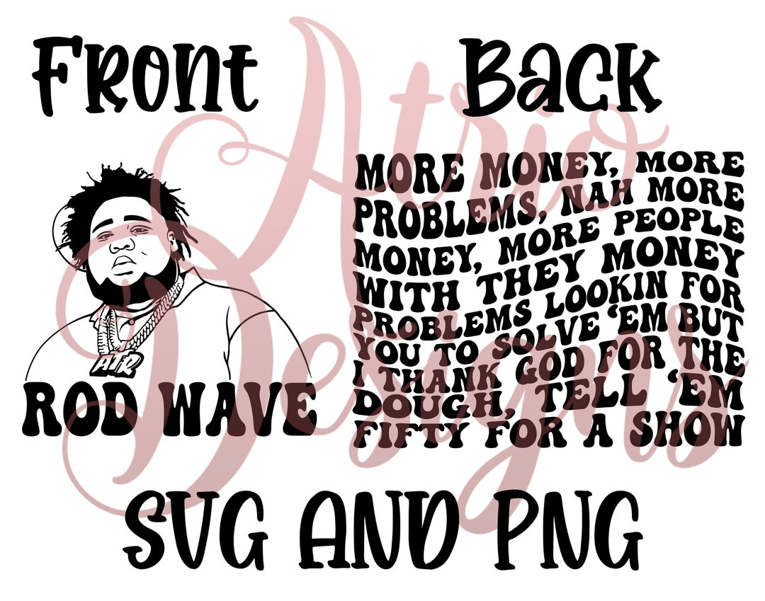 Rod Wave, 6 Files, 4 PNG and 2 SVG, in Black, and in White, Long ...