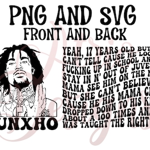 Hunxho, 2 PNG 2 SVG Files, Gun Smoke Lyrics, Front Pocket, Wavy Text - Etsy