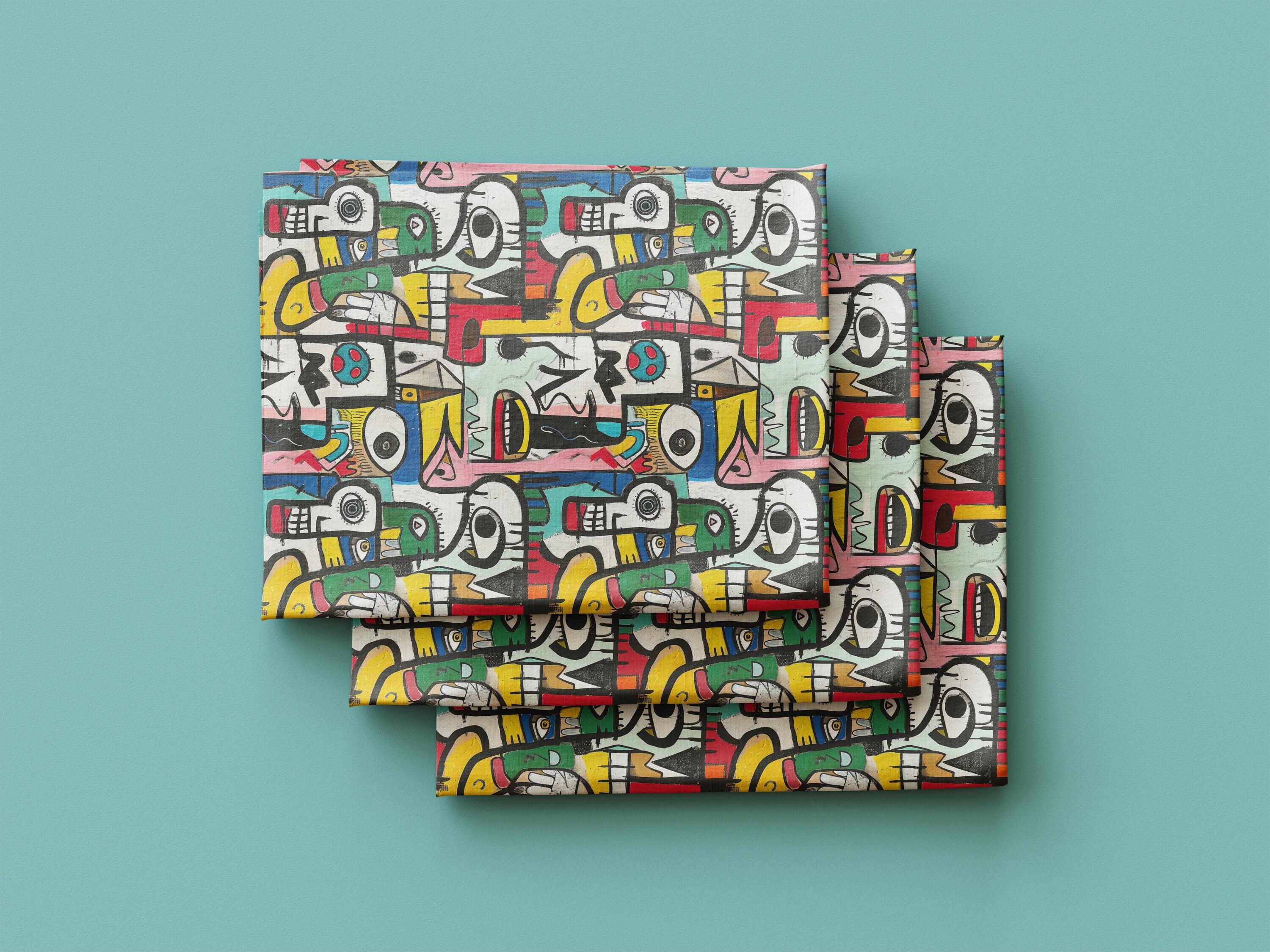 Cubist Style Seamless Digital Pattern, 12x12 Inch JPG File, High ...