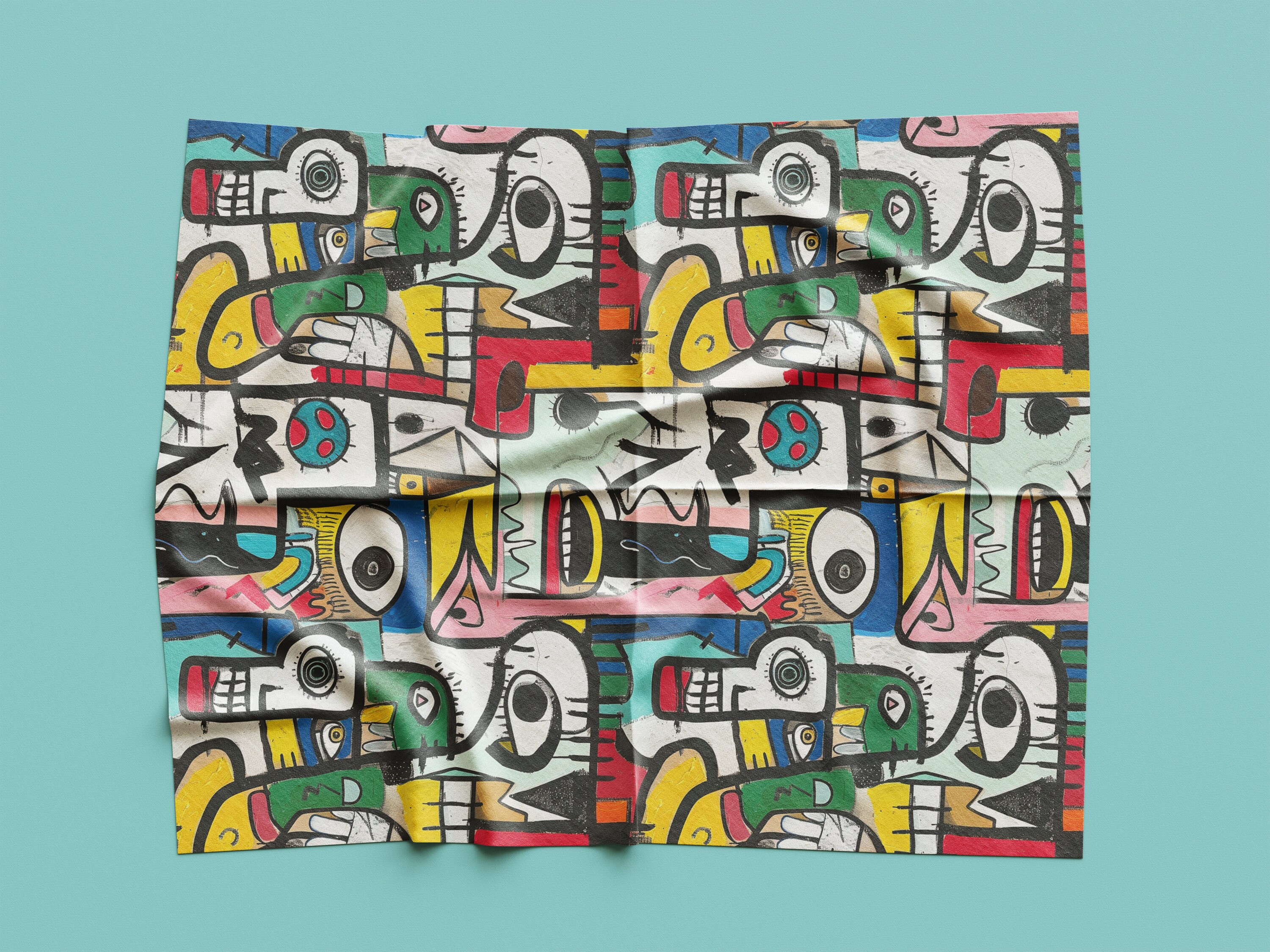 Cubist Style Seamless Digital Pattern, 12x12 Inch JPG File, High ...