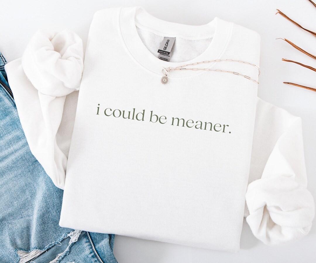 I Could Be Meaner Sweatshirt, Sarcastic Quote Crewneck - Etsy