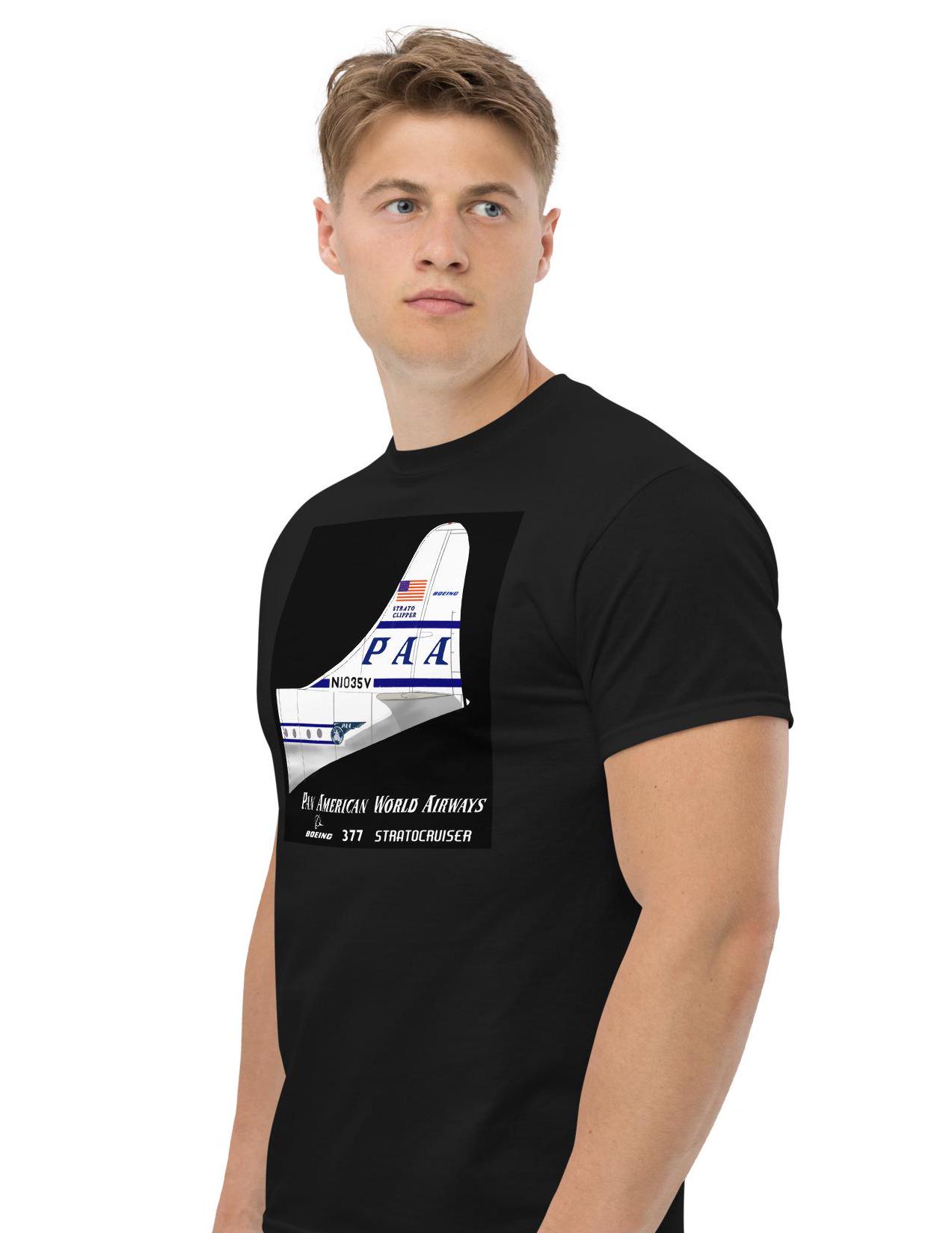 Aviation Tee Shirt: Boeing Stratocruiser Pan American Black Tail Fin ...