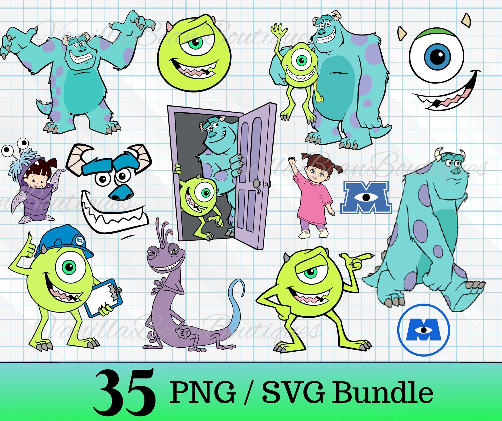 Monsters Inc SVG Bundle Sully Svg Mike Svg Monsters PNG and - Etsy ...