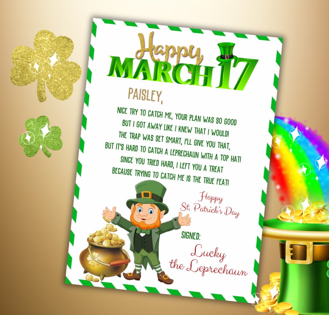 Editable Leprechaun Letter, St Patrick's Leprechaun Letter, Editable St ...