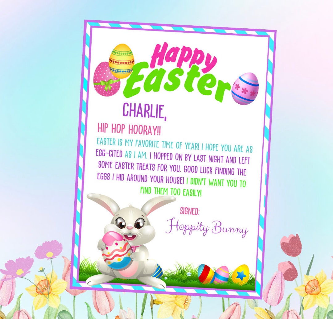 Editable Easter Bunny Letter, Printable Easter Bunny Letter, Editable ...