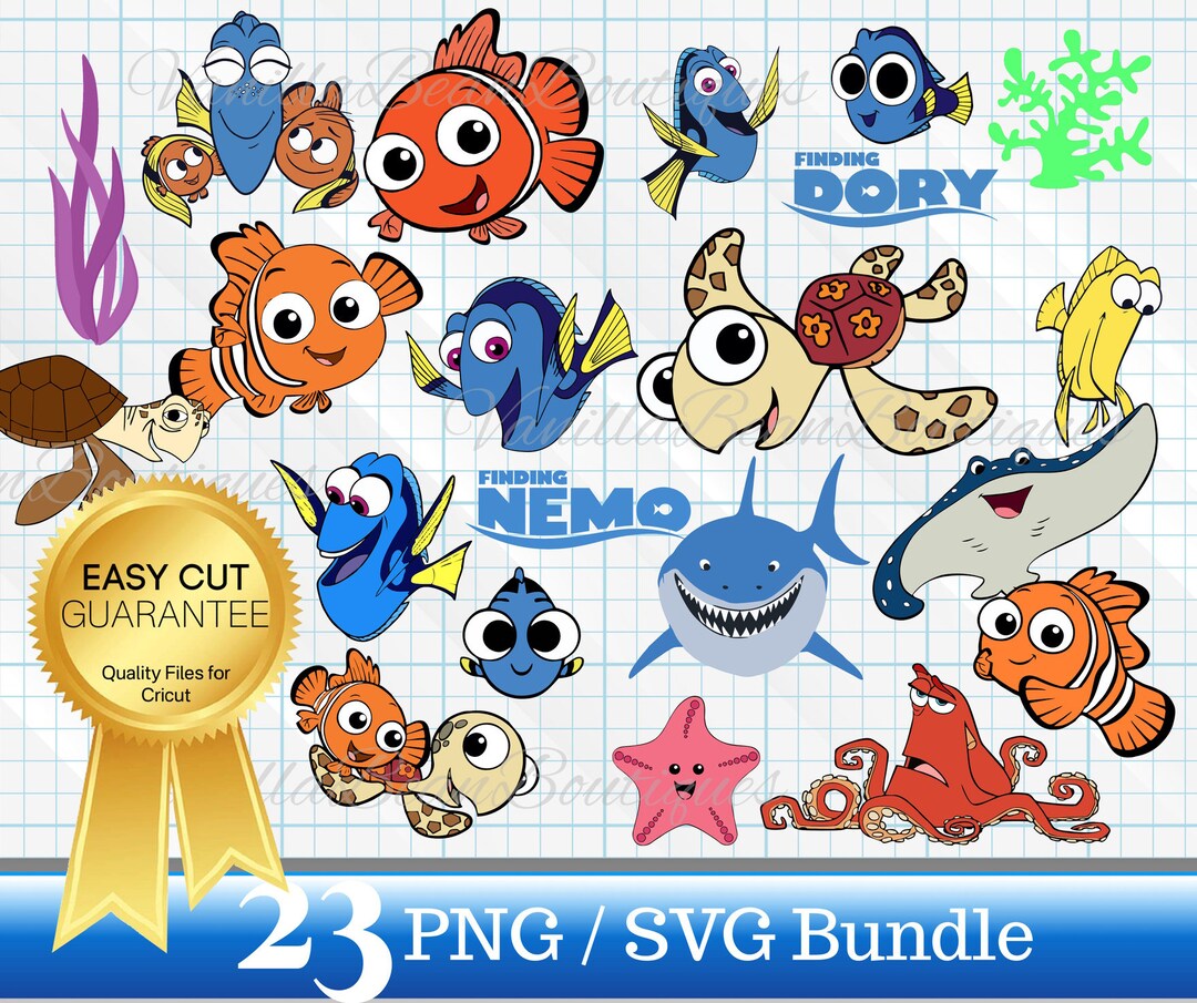 Nemo Layered SVG, Nemo PNG, Dory SVG, Finding Nemo Clipart for Cricut ...