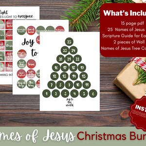 Printable Advent Calendar for Kids, 25 Names of Jesus Bundle, Christmas ...