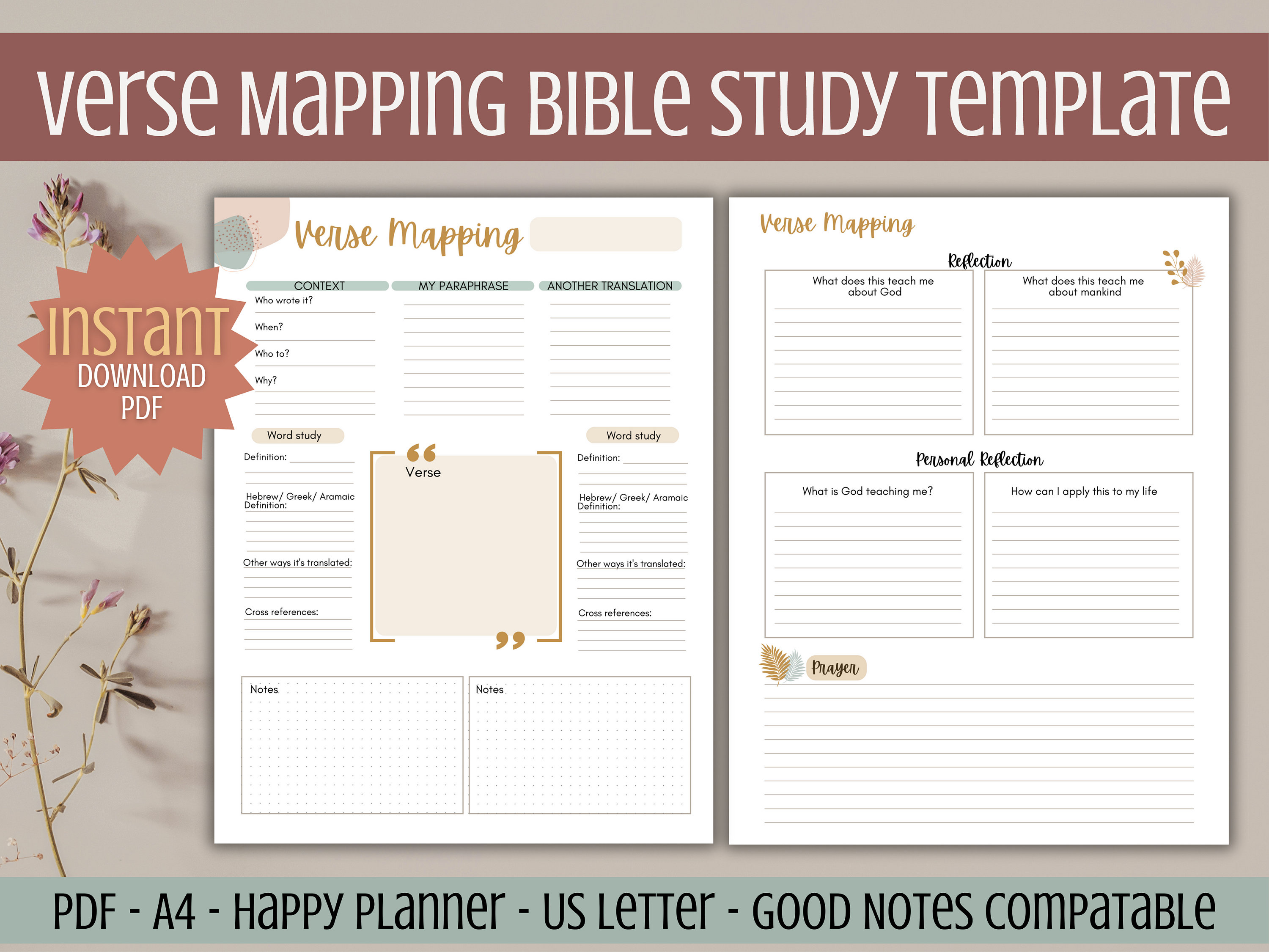 Verse Mapping Bible Study Printable Beginner Bible Study - Etsy Australia