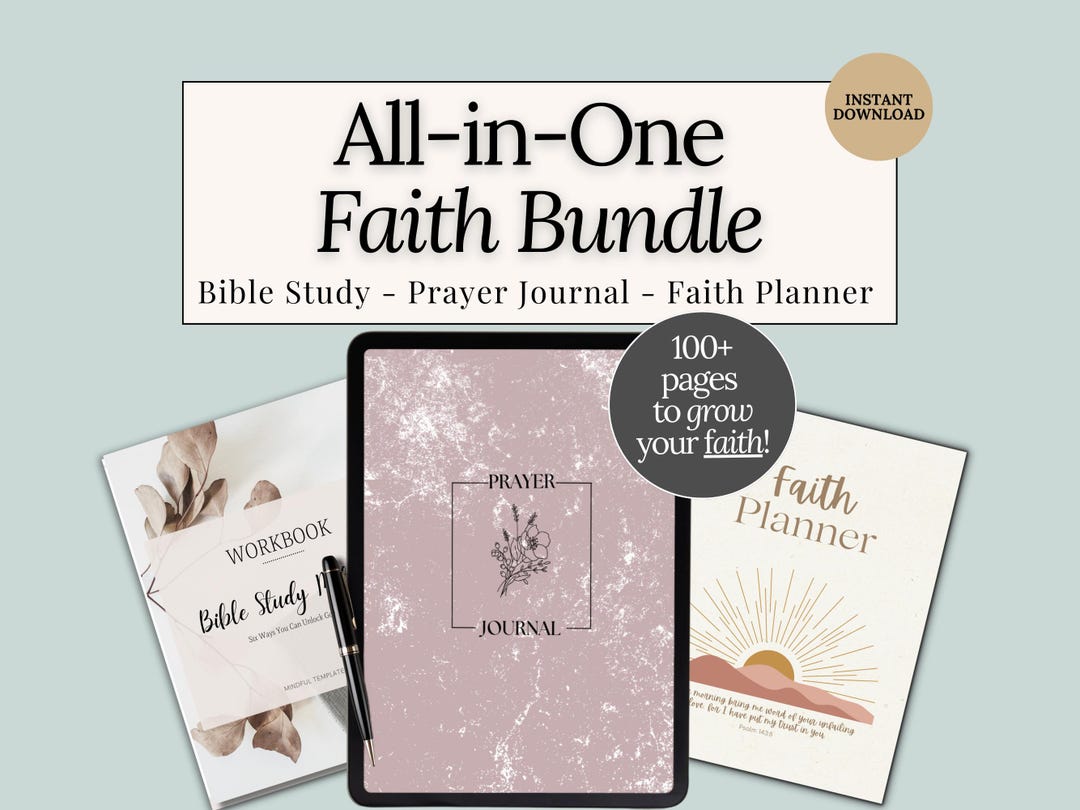 Faith Planner Bundle Bible Study Guide Prayer Journal Gratitude ...