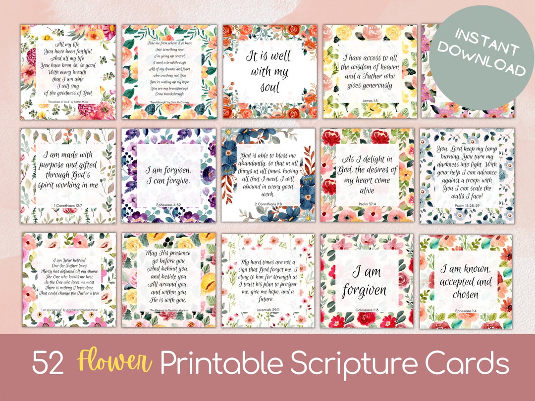 Printable Scripture Cards Encouragement Cards Prayer Cards - Etsy