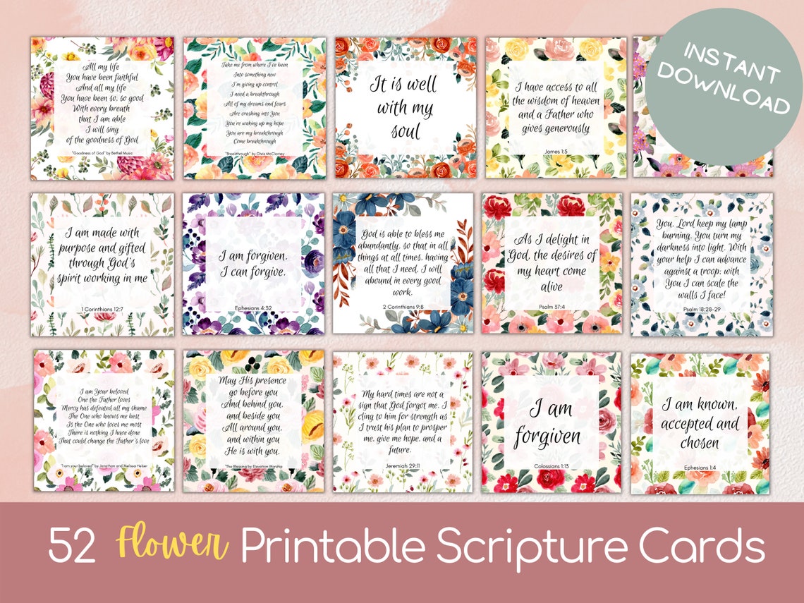 Printable Scripture Cards Encouragement Cards Prayer Cards - Etsy