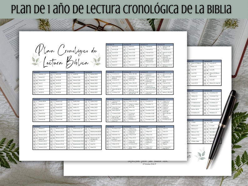 SPANISH Printable Bible Study Planner and Bible Reading Trackers ...