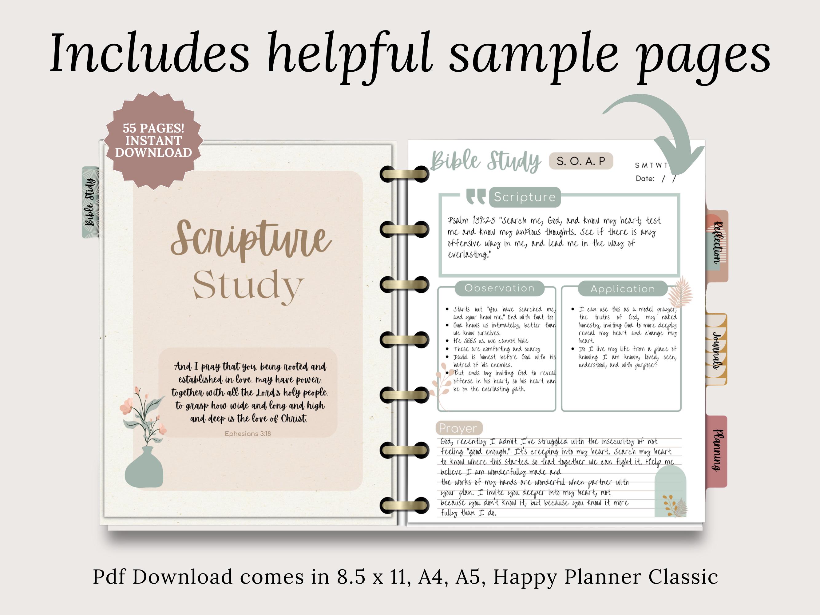 Boho Faith Planner Printable Bible Study Templates Scripture Prayer ...