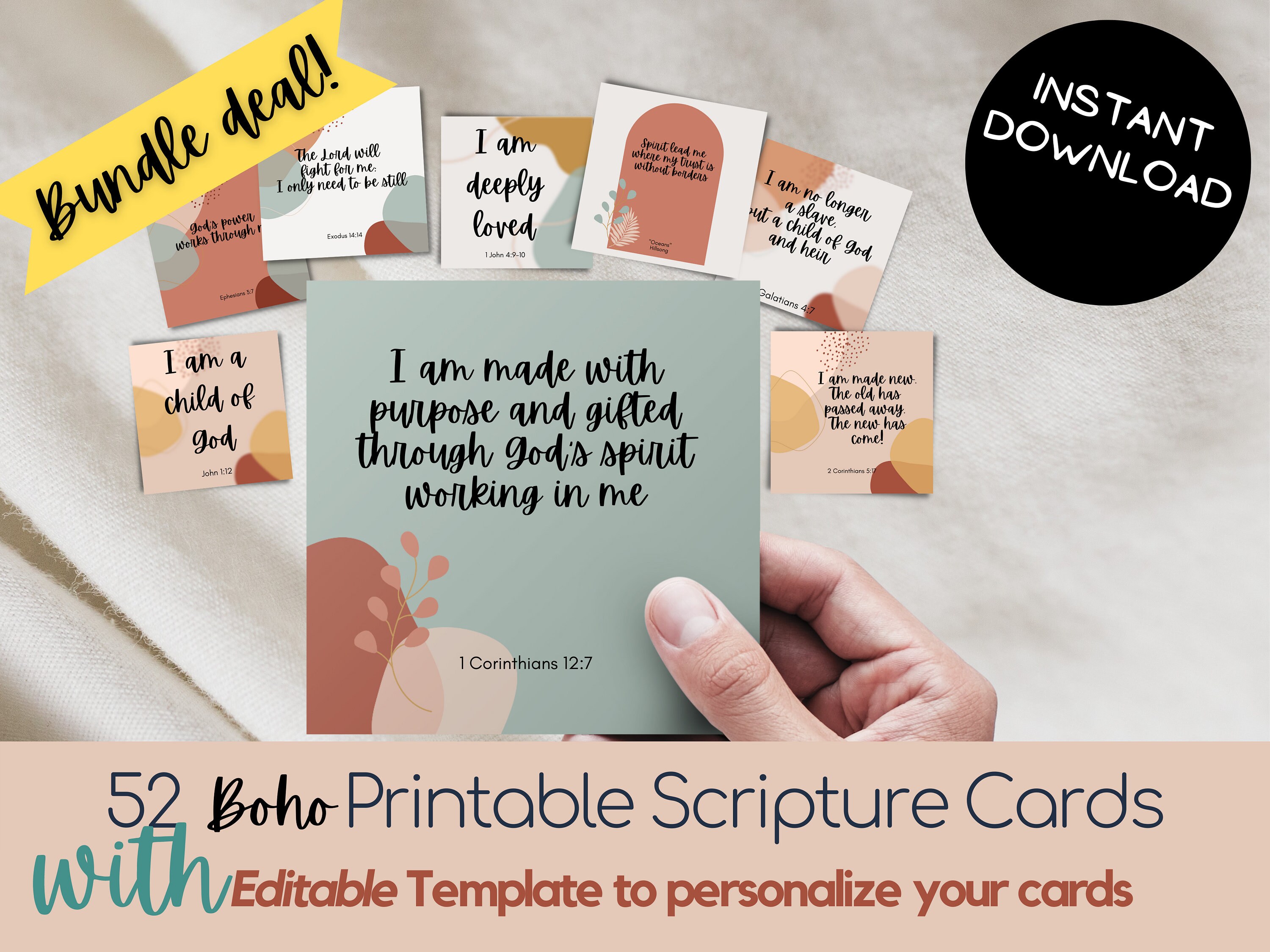 Editable and Printable Scripture Cards Personalized Scripture - Etsy ...