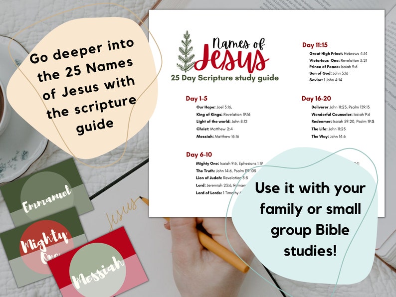 25 Names of Jesus Bundle Advent Calendar Printable Christmas - Etsy
