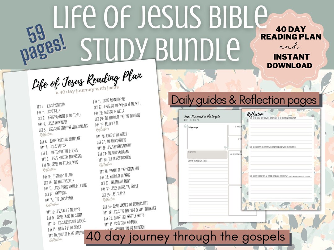 Printable Life of Jesus Bible Study and Bible Reading Tracker - Etsy