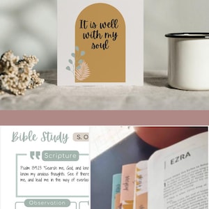 Boho Faith Planner Printable Bible Study Templates Scripture Cards ...