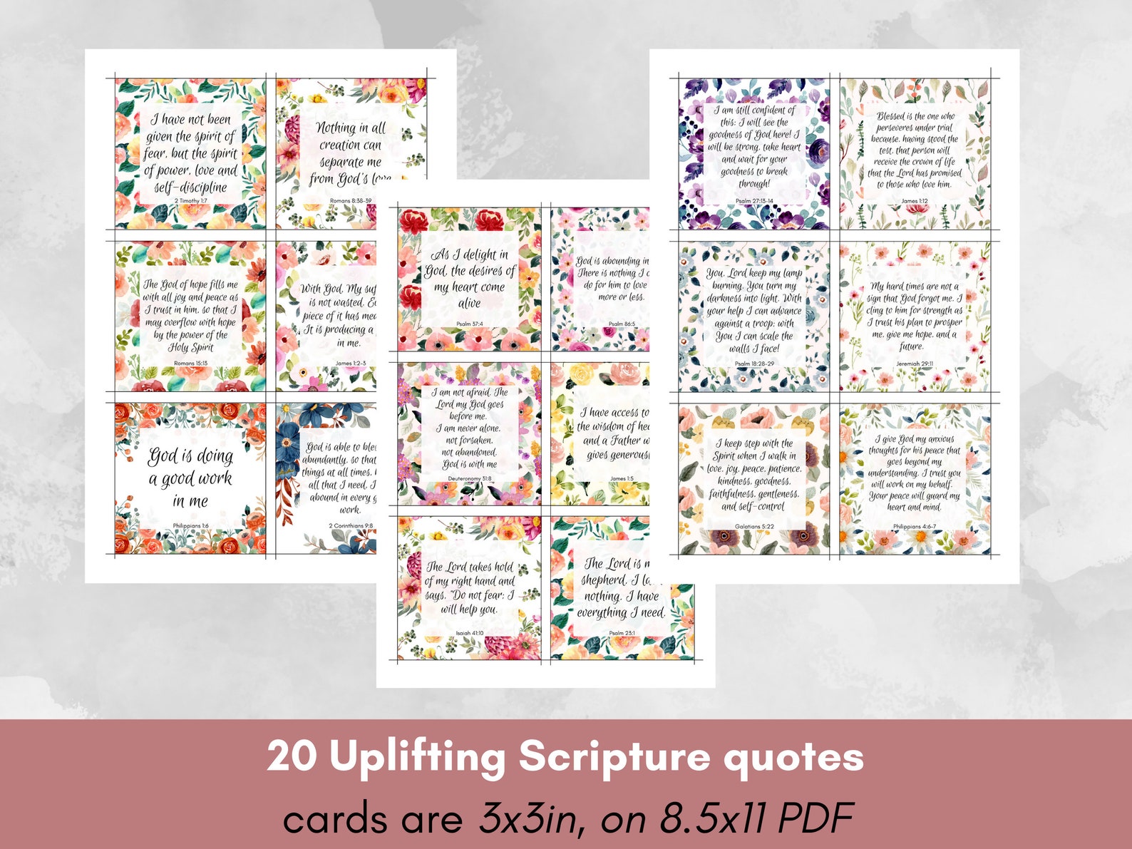 Printable Scripture Cards, Encouragement Cards, Prayer Cards, Bible ...