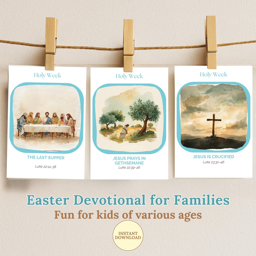 Easter Countdown Kids Bible Study Jesus Family Devotional Printable ...