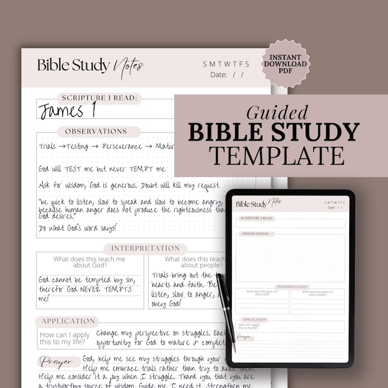 Bible Workbooks Template - Etsy