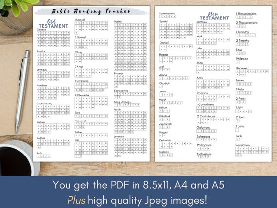 Bible Reading Tracker Daily Bible Study Planner Christian - Etsy