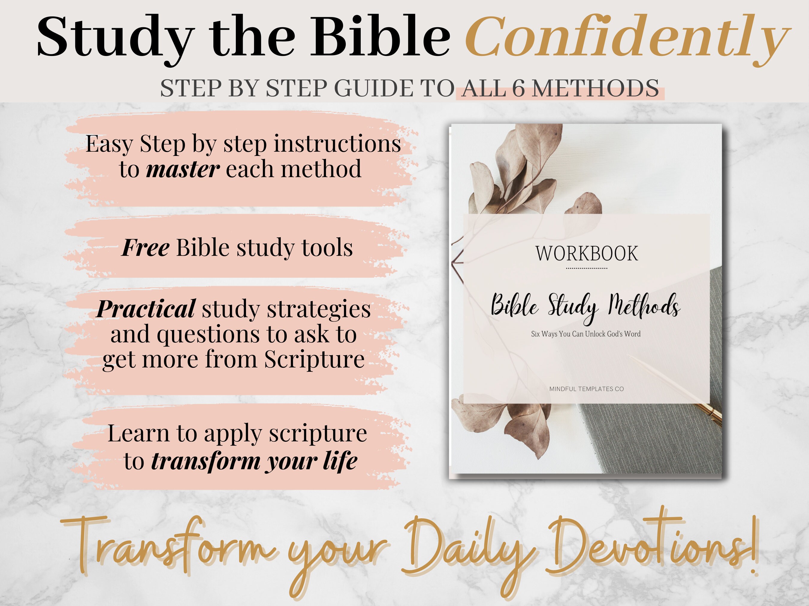 Bible study Mindful template Digital and printable bible study template