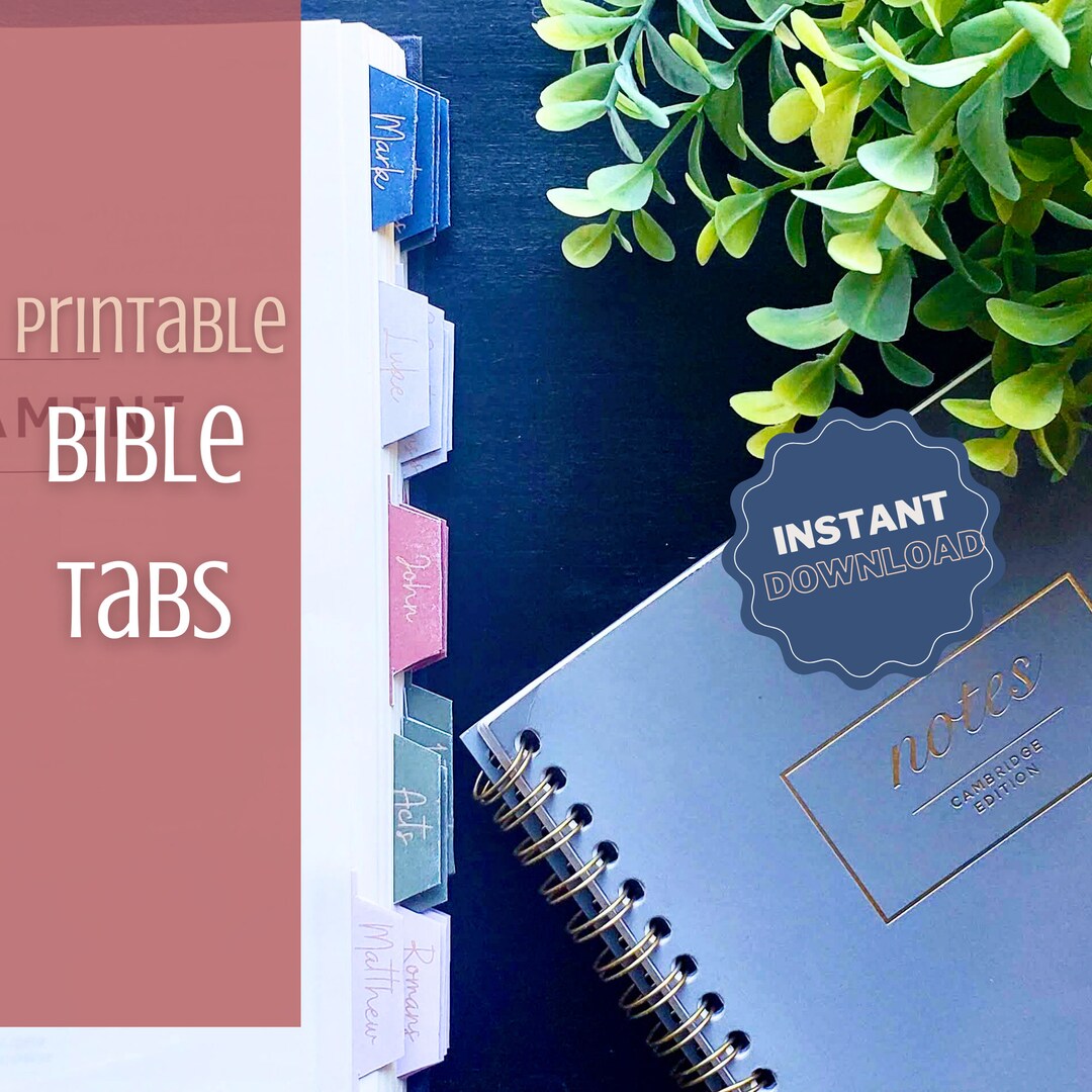 Pretty Printable Bible Tabs Bible Tabs Bible Study Tools Bible Journaling Instant Download Books ...