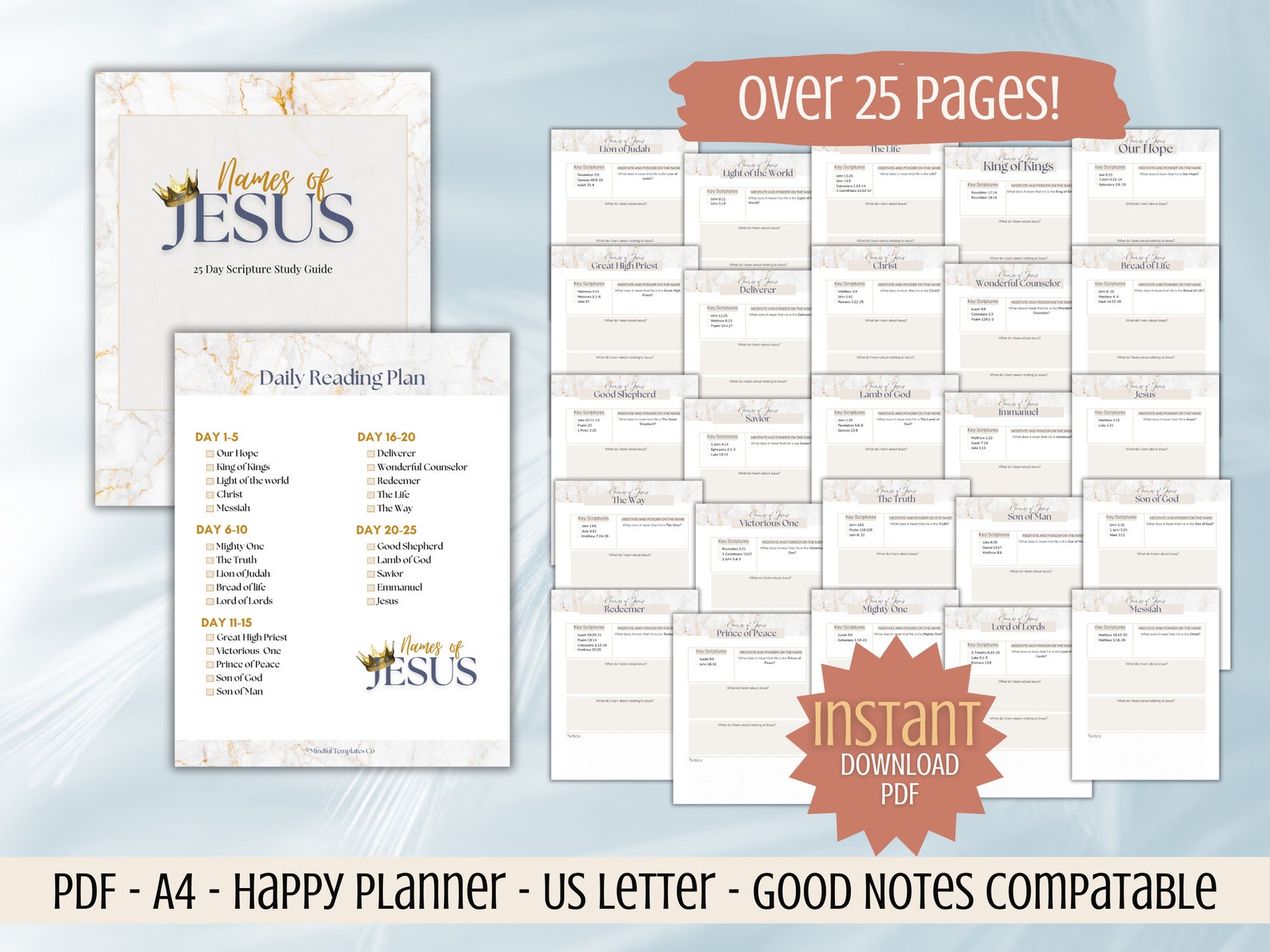 Names of Jesus Bible Study, Bible Reading Plan, Printable Guided Bible ...