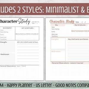 Bible Character Study Guide, Printable Bible Study Template Daily ...