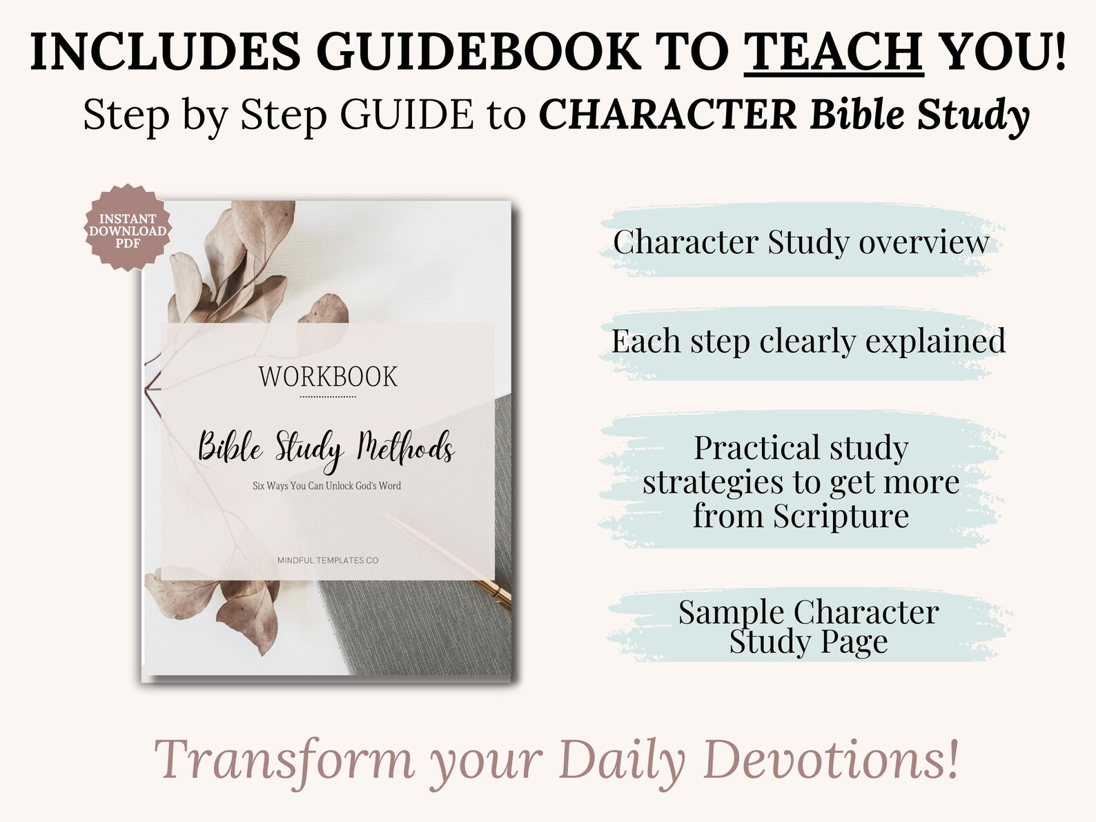 Bible Character Study Guide Printable Bible Study Template Daily ...