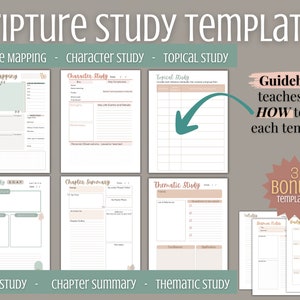 Bible Study Guide and Template Bundle, Printable Bible Study Planner ...