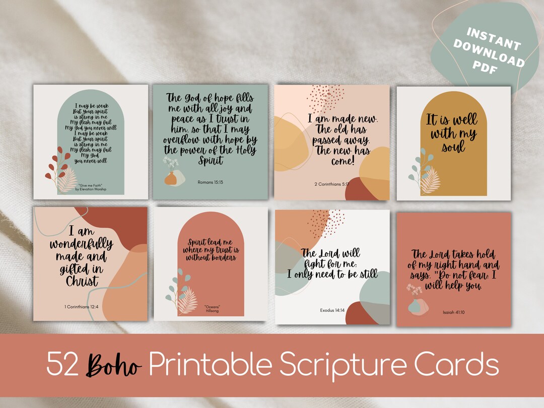Printable Scripture Cards, Encouragement Cards, Prayer Cards, Bible ...