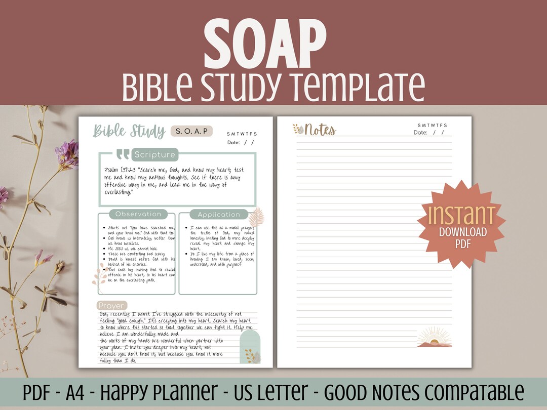 SOAP Bible Study Template With Beginners Guide for Bible Study ...