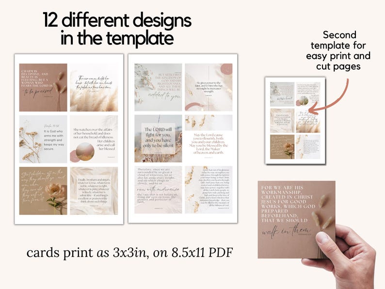 Editable Scripture Card Template Bible Verse Memory Cards Printable ...